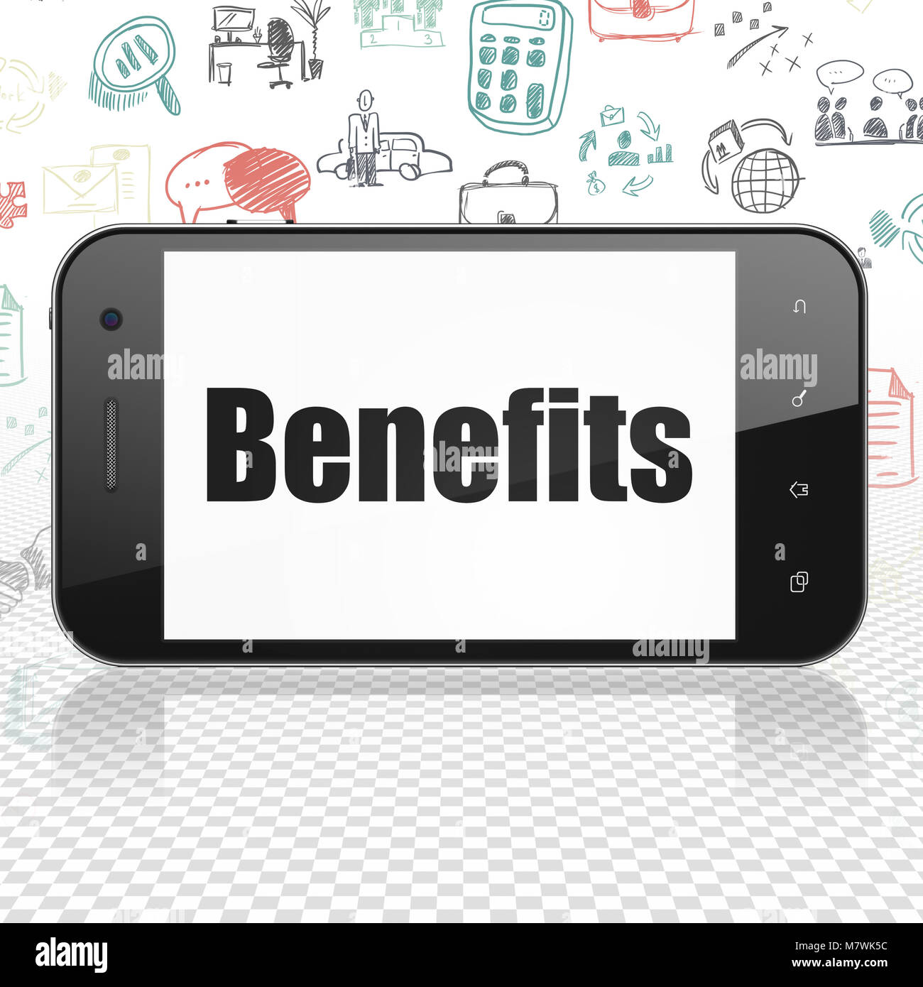 Finance concept: Smartphone with Benefits on display Stock Photo - Alamy