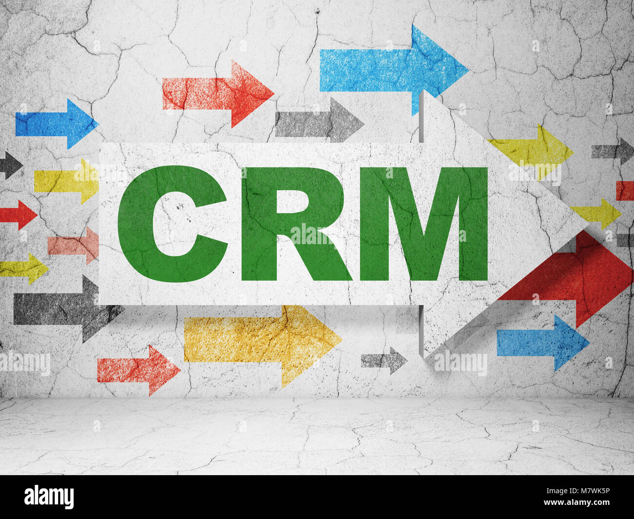 Business concept: arrow with CRM on grunge wall background Stock Photo ...