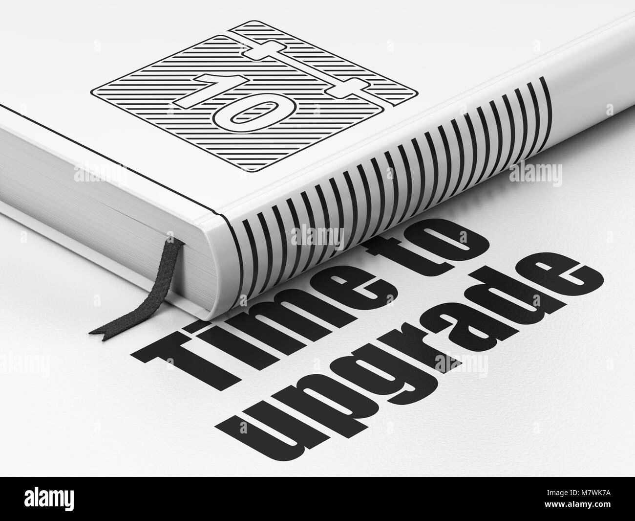 Timeline concept: book Calendar, Time To Upgrade on white background ...