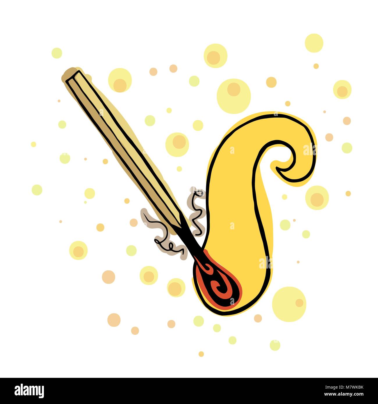 Burning match stick color Stock Vector Images - Alamy