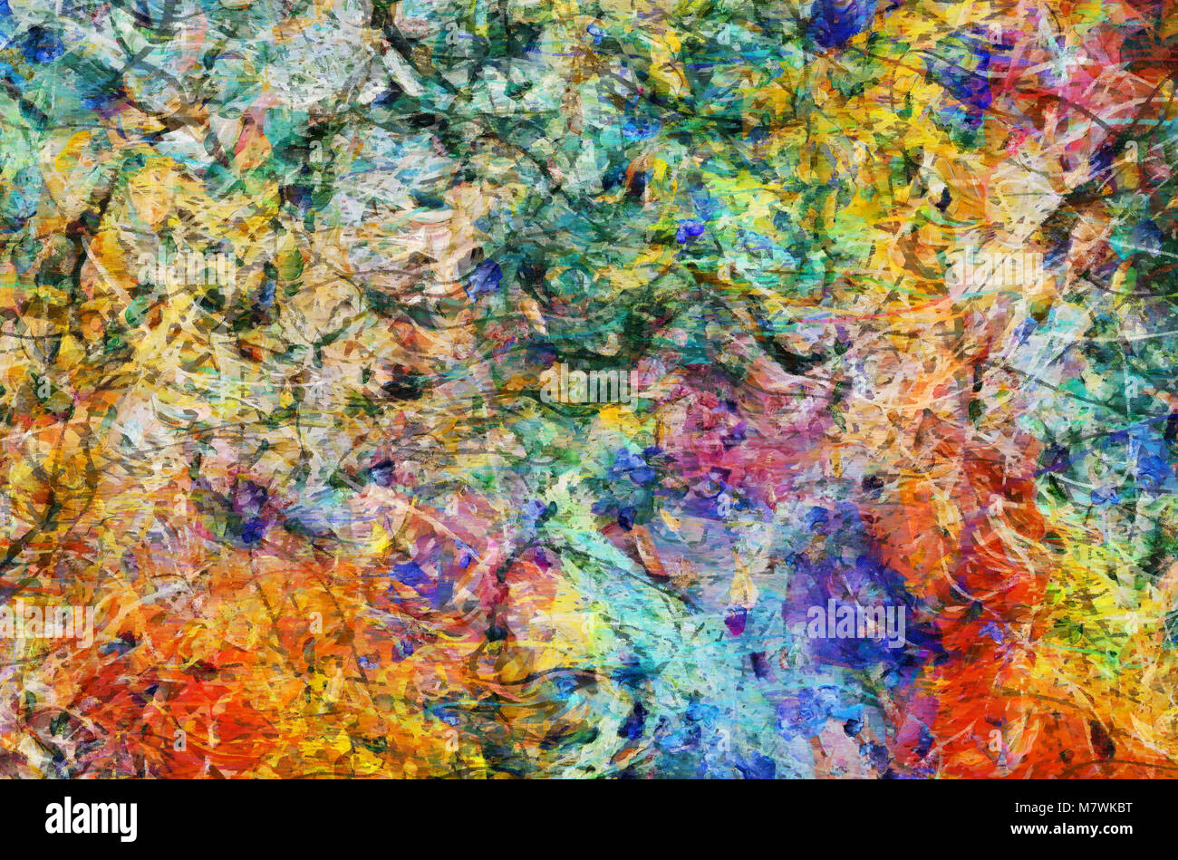 Colorful messy abstract textured background Stock Photo - Alamy