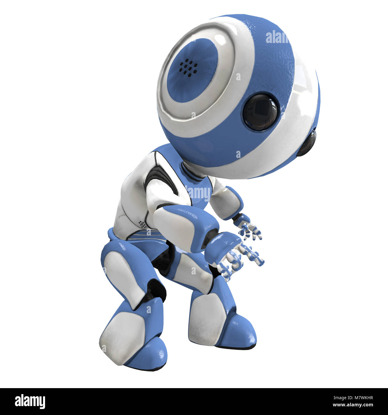 3d robot pointing down Stock Photo - Alamy