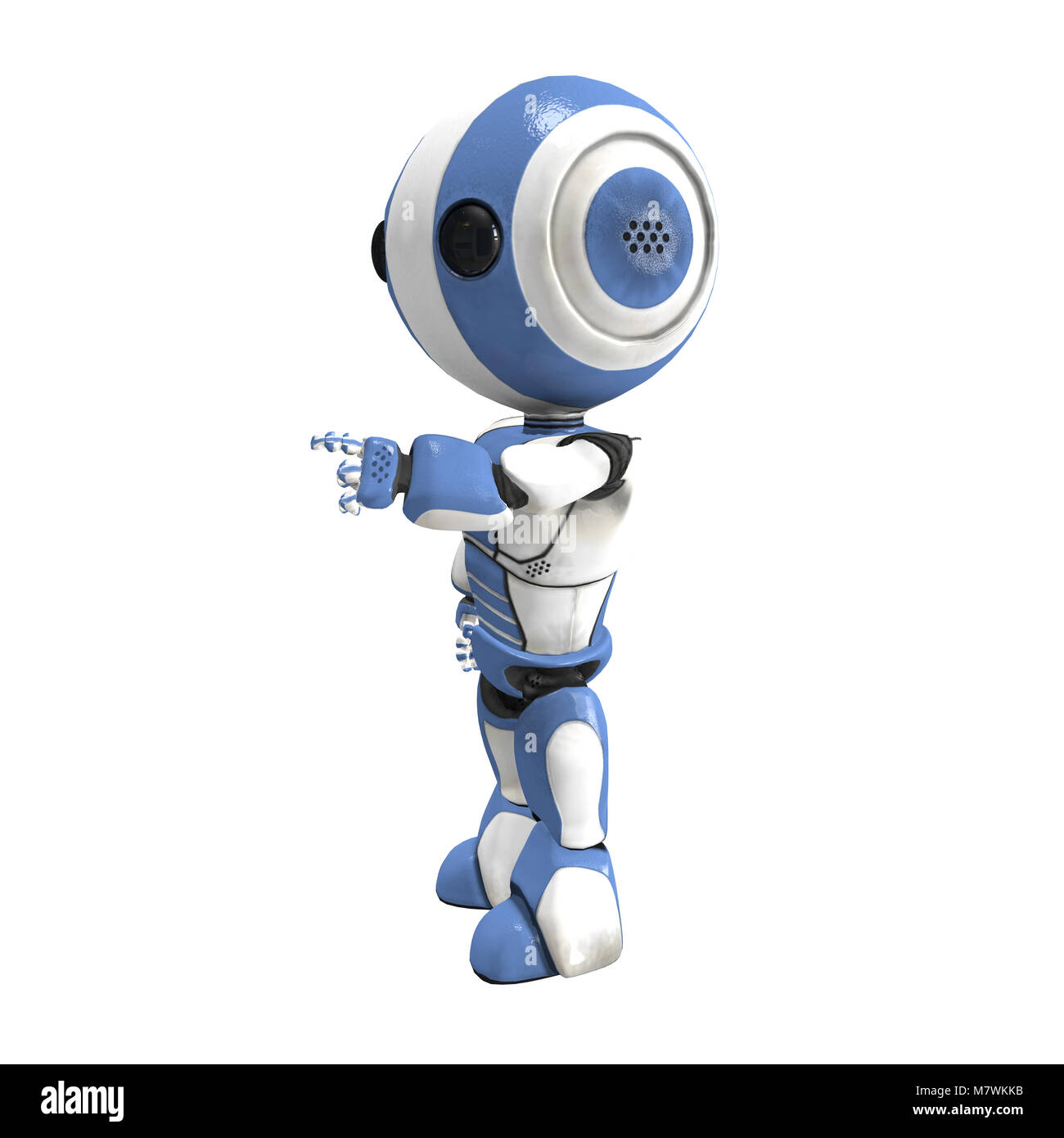 3d robot pointing to side Stock Photo - Alamy