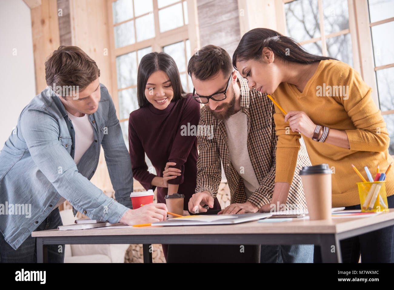 Nice professional team working on a project Stock Photo - Alamy