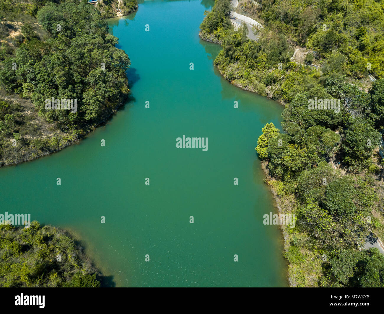 Aerial view of Reservoir Landscape Stock Photo - Alamy