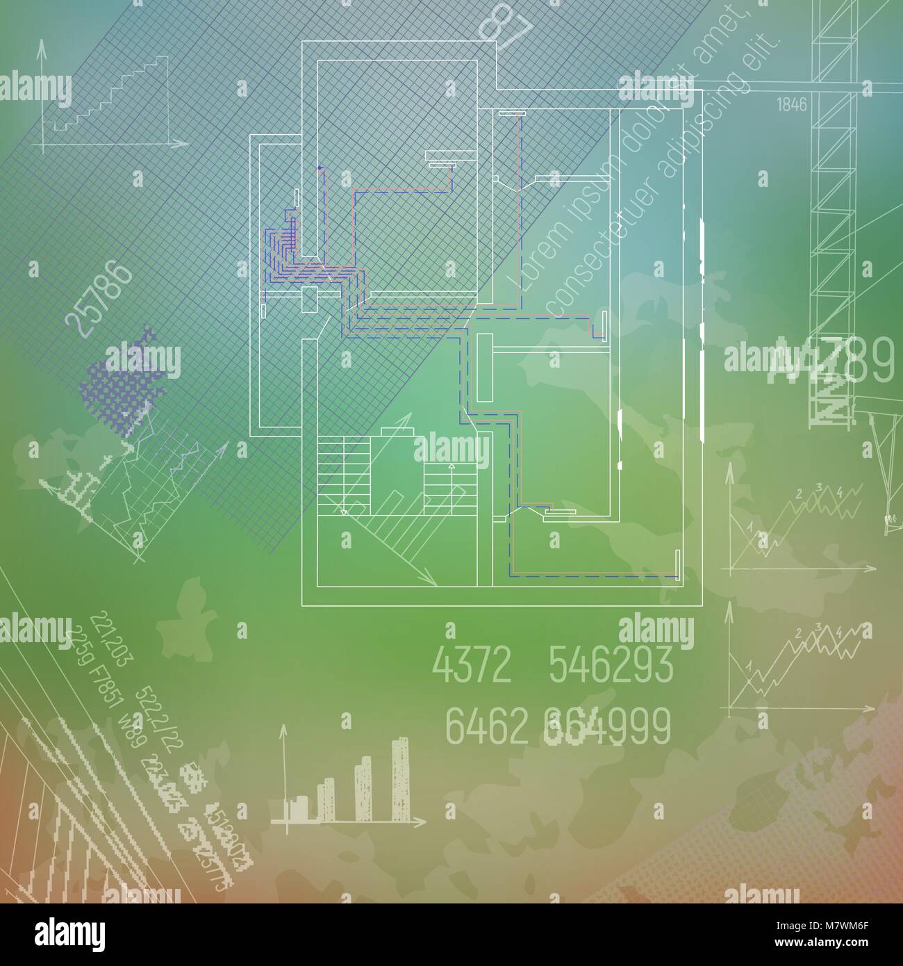 Heating system blueprint Stock Vector Image & Art - Alamy