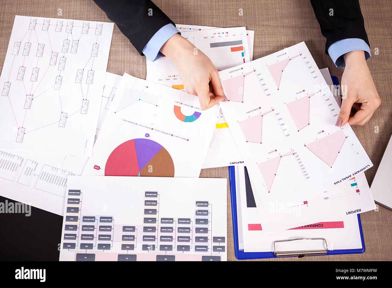 Top view of diagrams and charts Stock Photo - Alamy