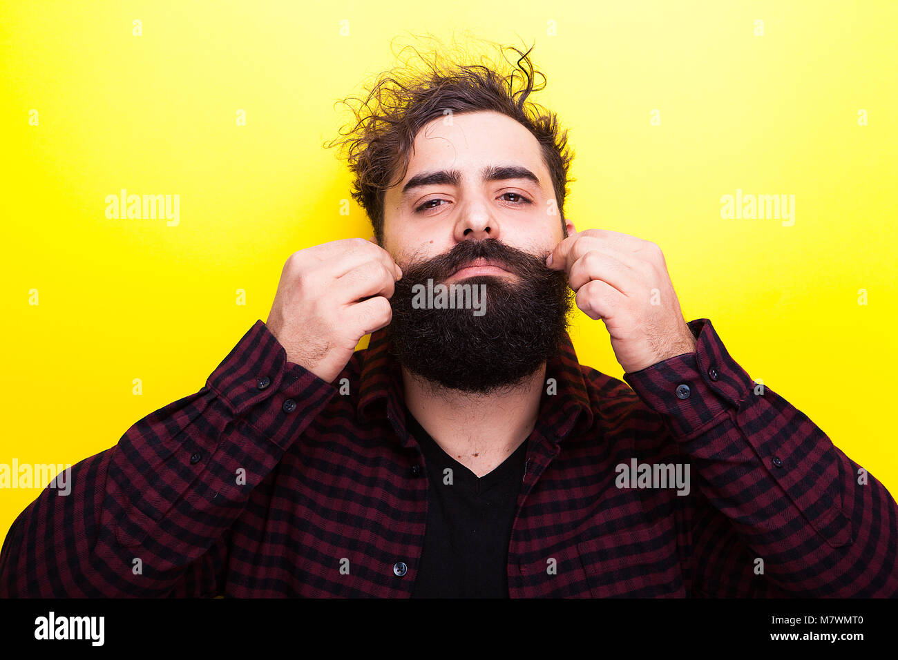 Bearded man studio portrait Stock Photo - Alamy