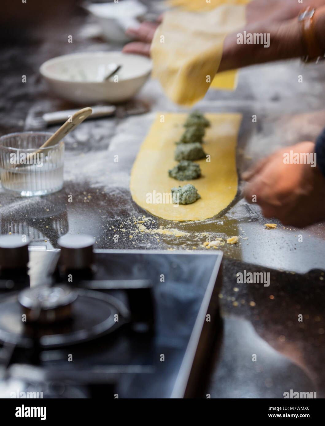 man making ravioli,italian cuisine and gluten-free Stock Photo - Alamy
