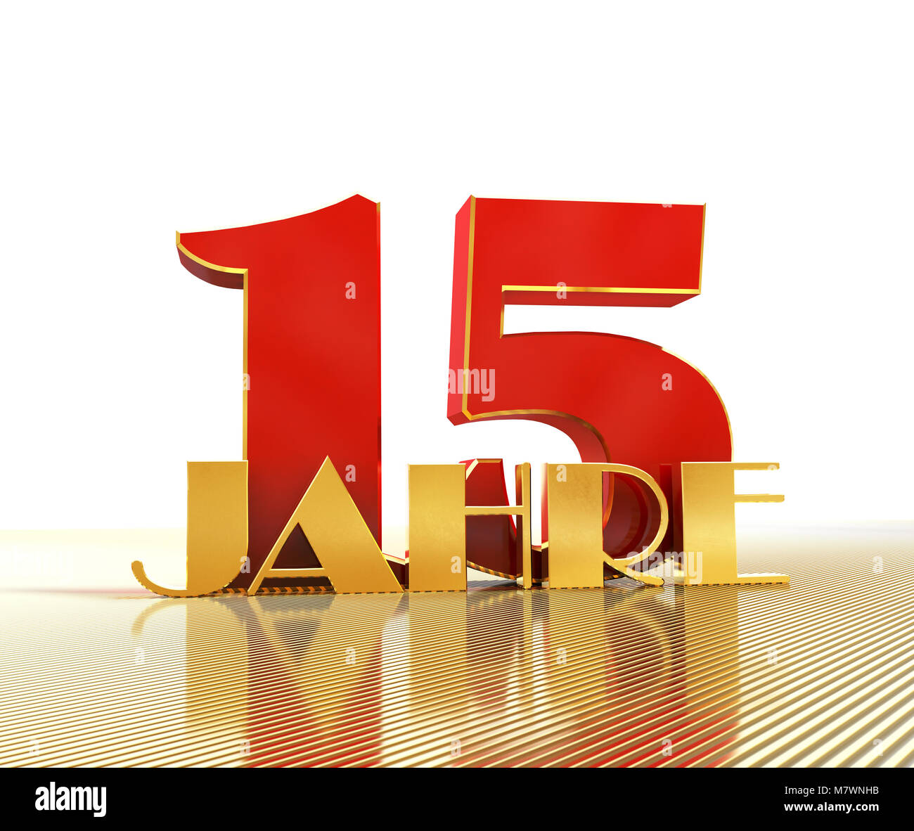 Golden number fifteen (number 15) and the word "years" against the ...