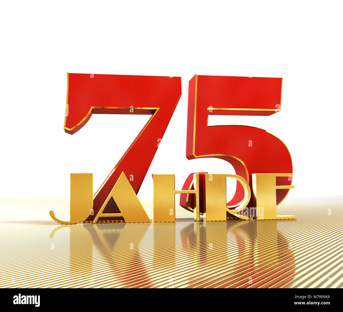 Golden number seventy five (number 75) and the word "years" against the ...