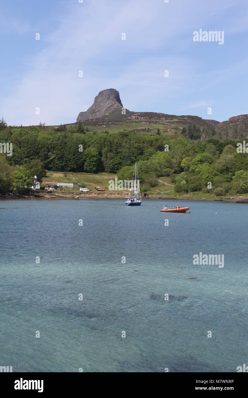 An Sgurr and Bay of Laig Isle of Eigg Scotland May 2012 Stock Photo - Alamy