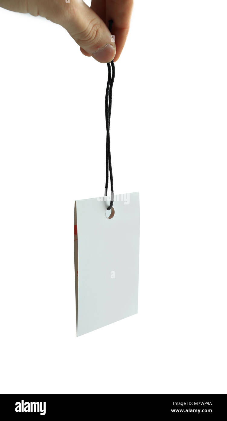 blank cardboard tag on a white background Stock Photo - Alamy