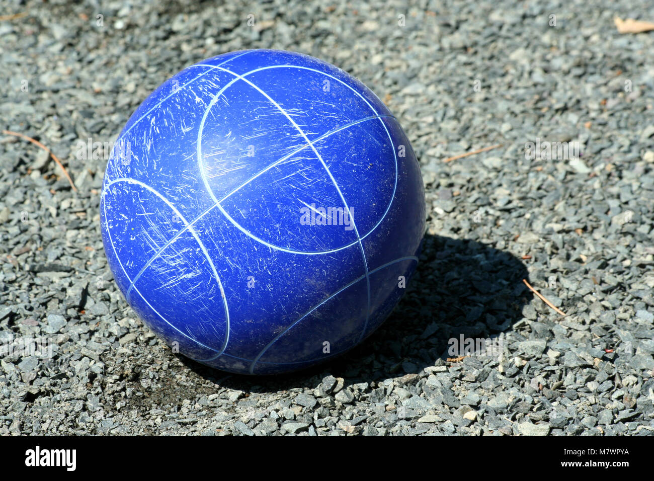 A Close up of a blue bocce ball Stock Photo - Alamy