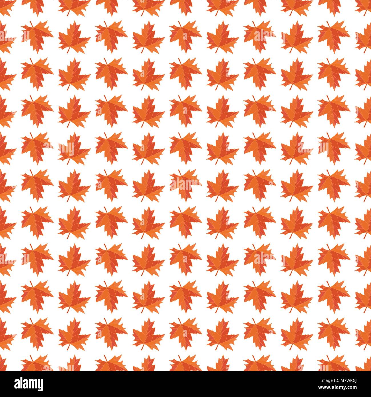 Vector seamless pattern with autumn outline leaves on a white ...