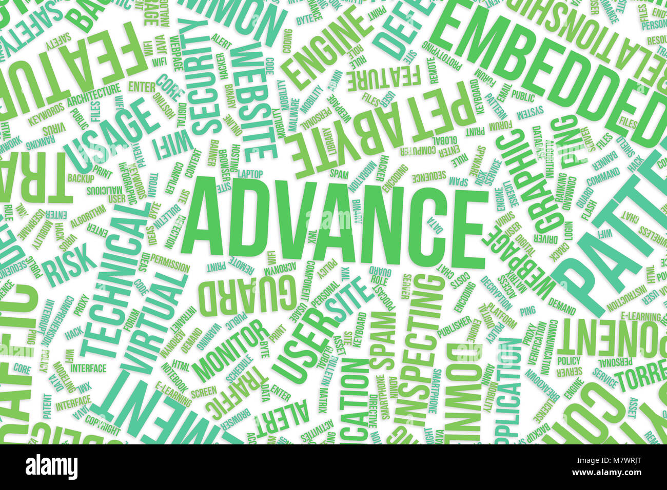 Advance, IT, information technology conceptual word cloud for for ...