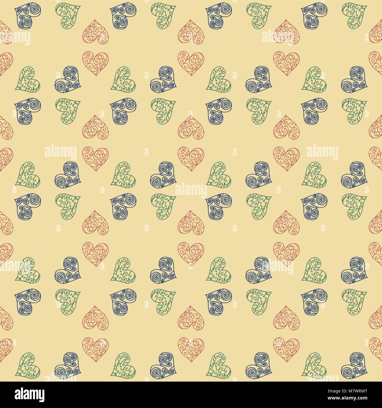 Seamless pattern background with heart. Romantic wallpaper vector ...