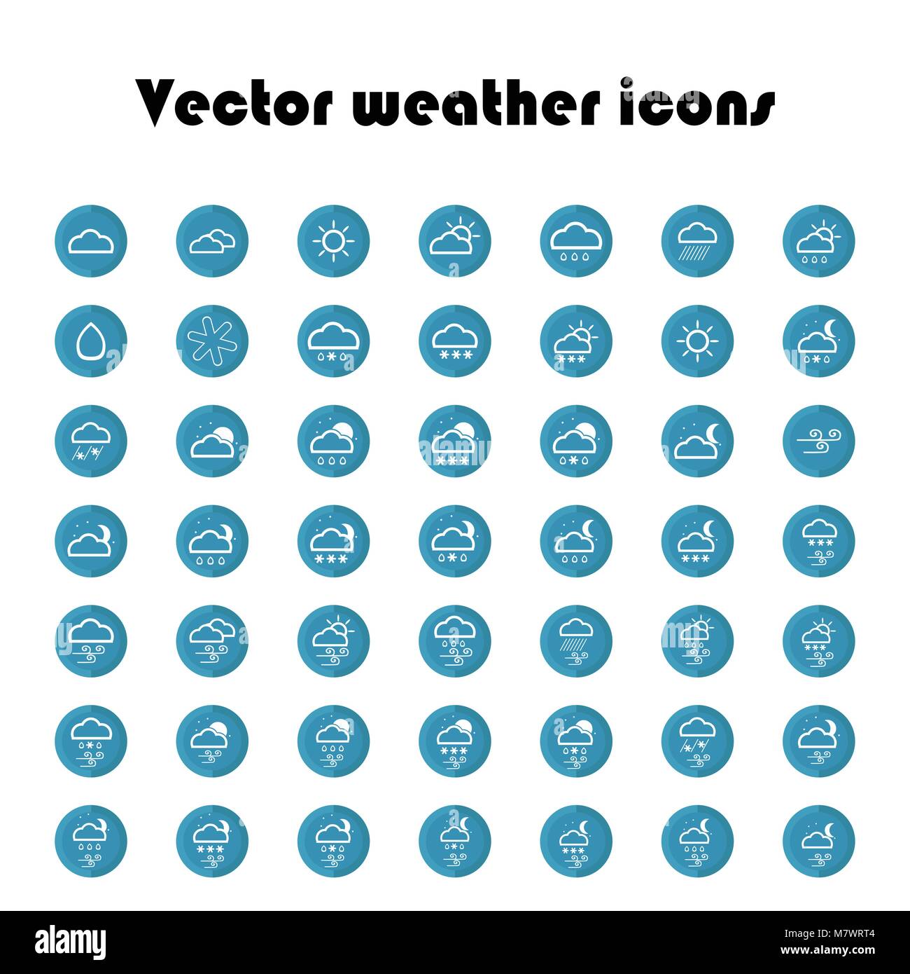 Set of weather icons. 49 vector flat signs Stock Vector Image & Art - Alamy