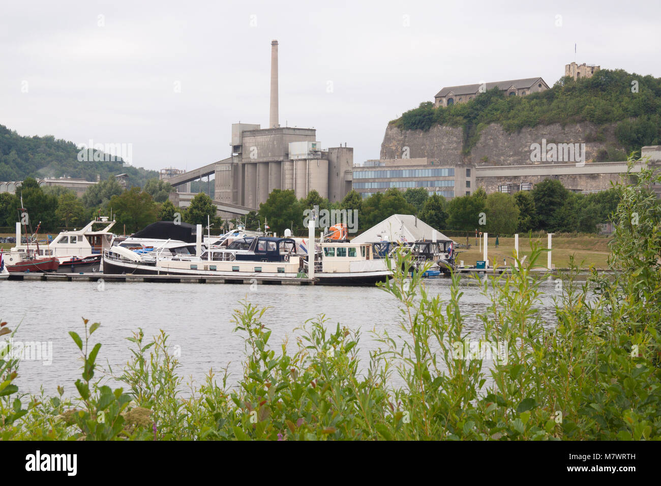 Netherlands,Limburg,june 2017: Lime stone winning factory along the ...