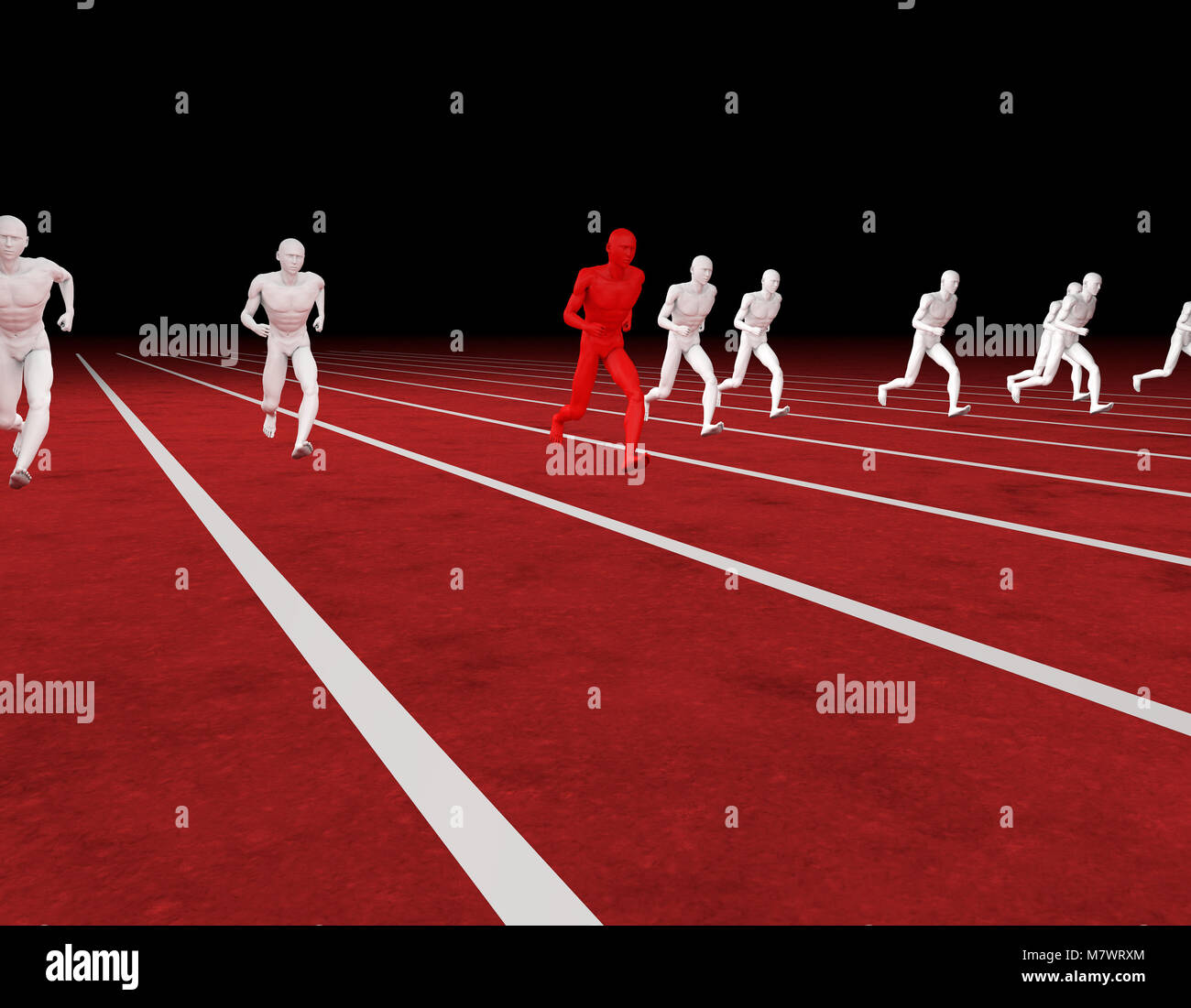 Tech man running on the runway Stock Photo - Alamy