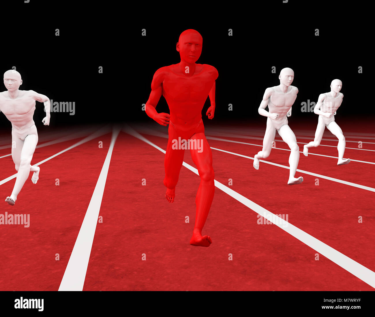 Tech man running on the runway Stock Photo - Alamy