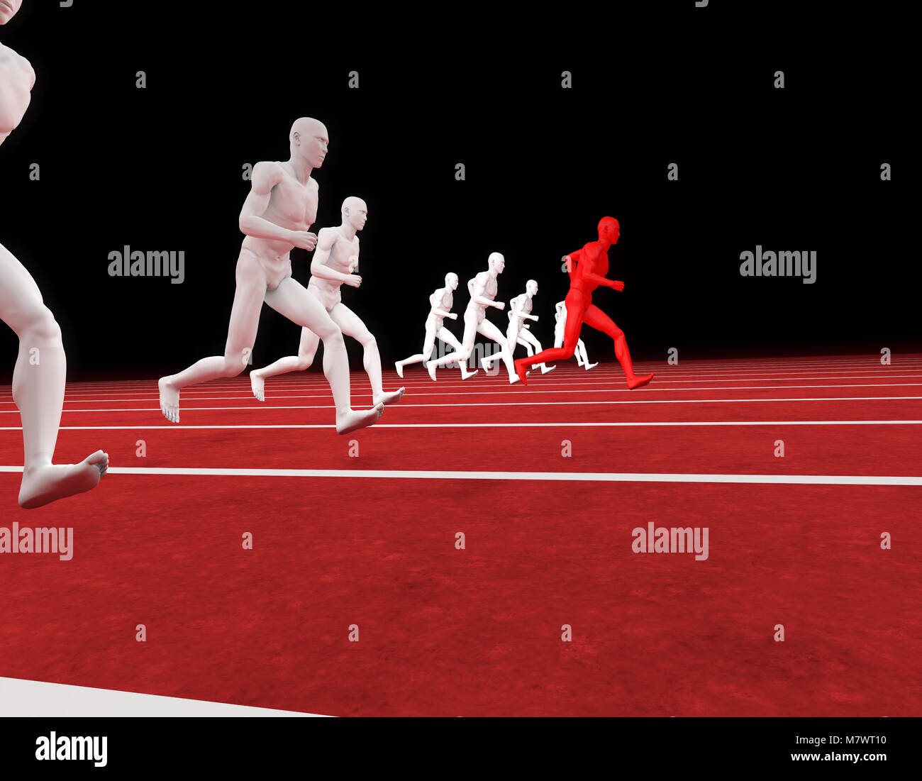 Tech man running on the runway Stock Photo - Alamy