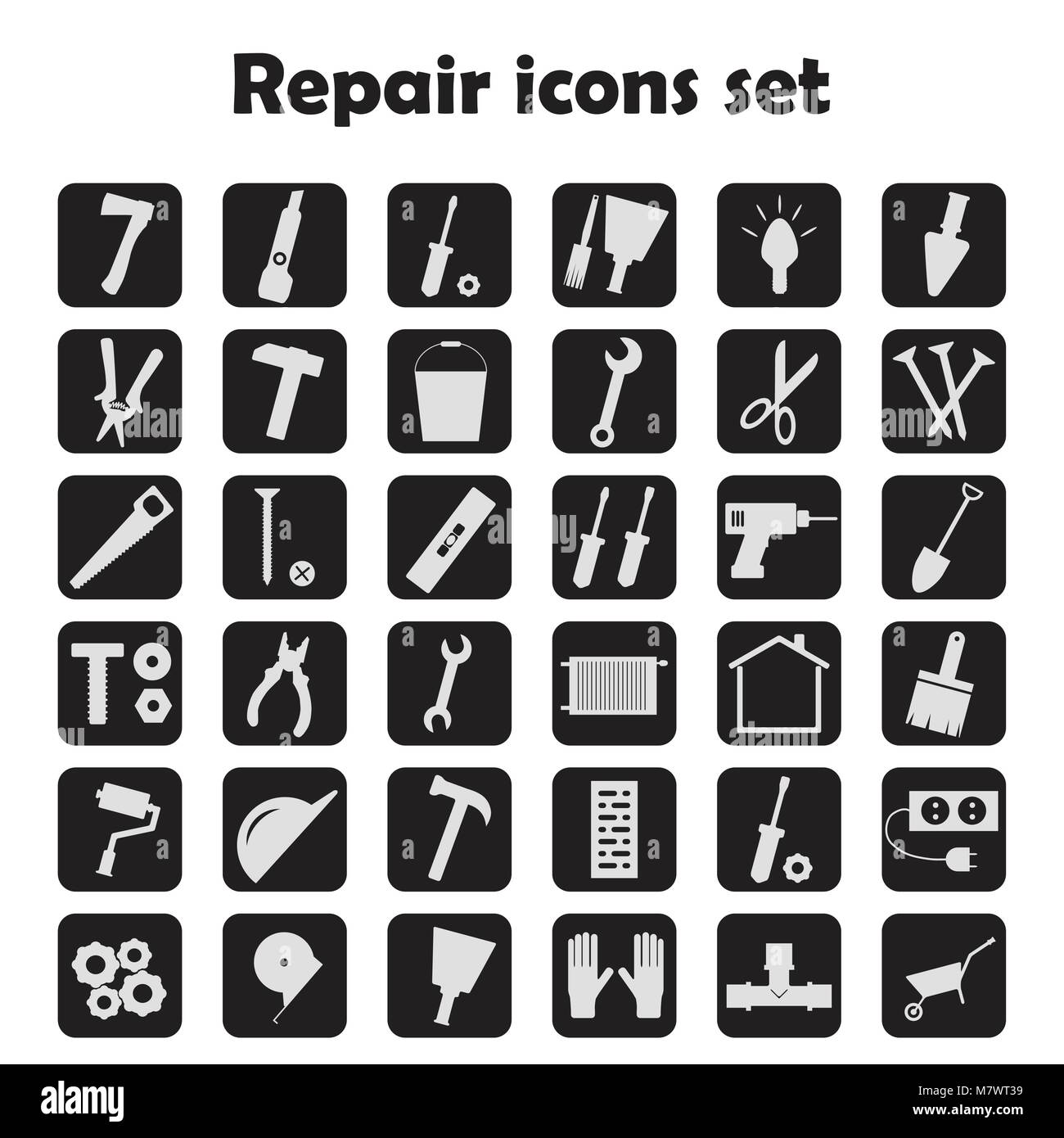 Set of icons of work tools. Repair vector illustration Stock Vector ...
