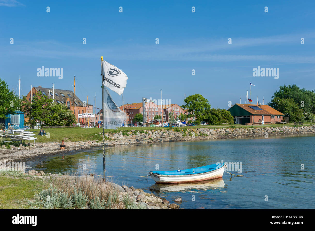 Harbour and bay Orther Reede in Orth, Fehmarn, Baltic Sea, Schleswig ...