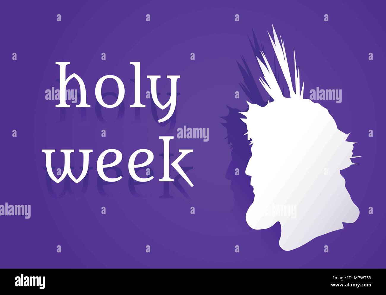 vectorized drawing of silhouette of jesus christ and holy week written ...