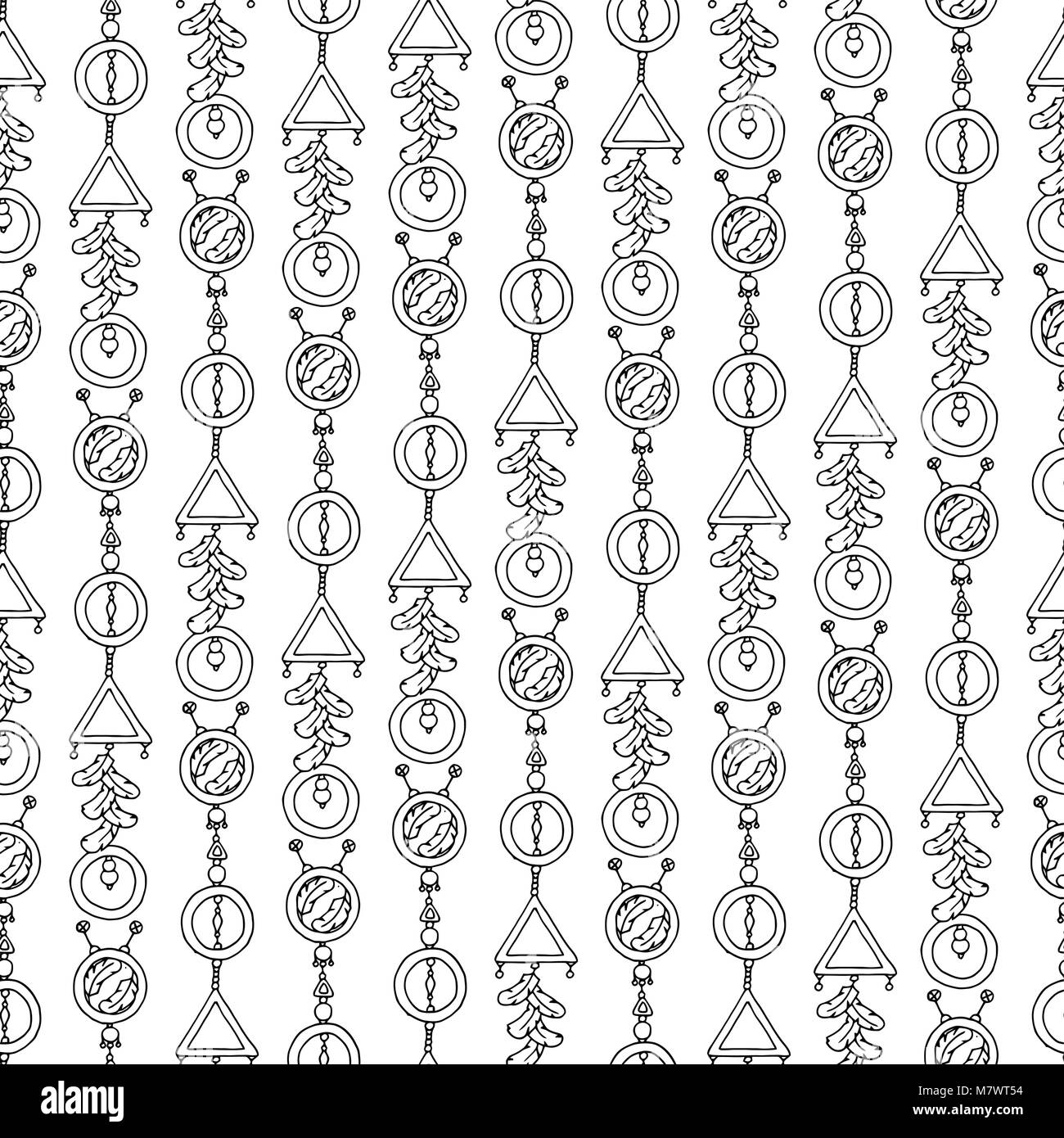 Seamless pattern background boho. Indian wallpaper vector illustration ...
