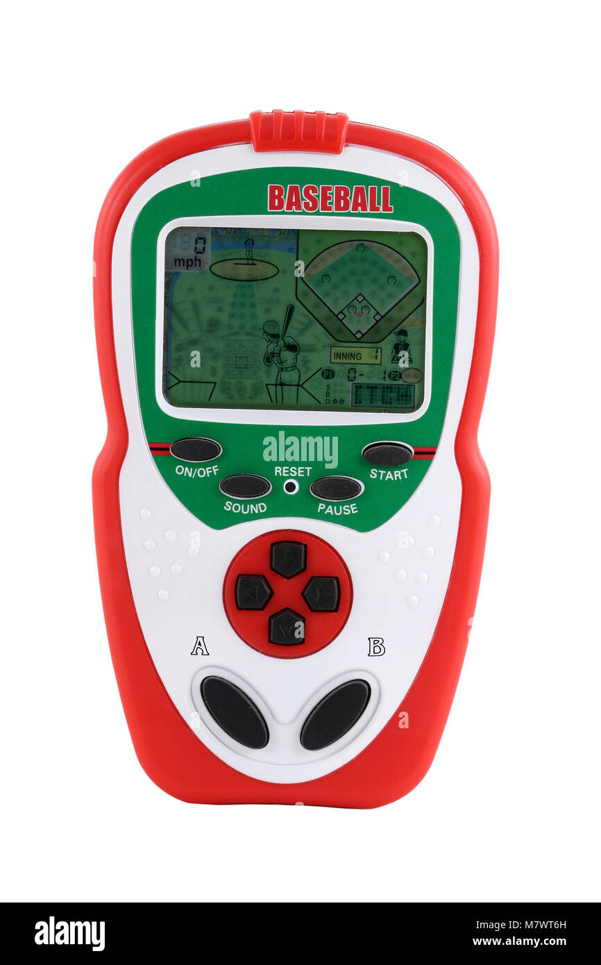 A Isolated handheld baseball video game Stock Photo - Alamy