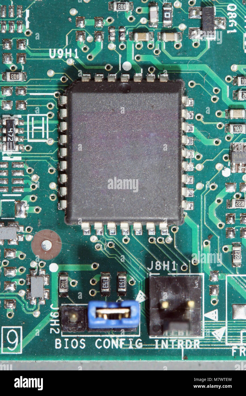 A Computer chip and circuit board Stock Photo - Alamy