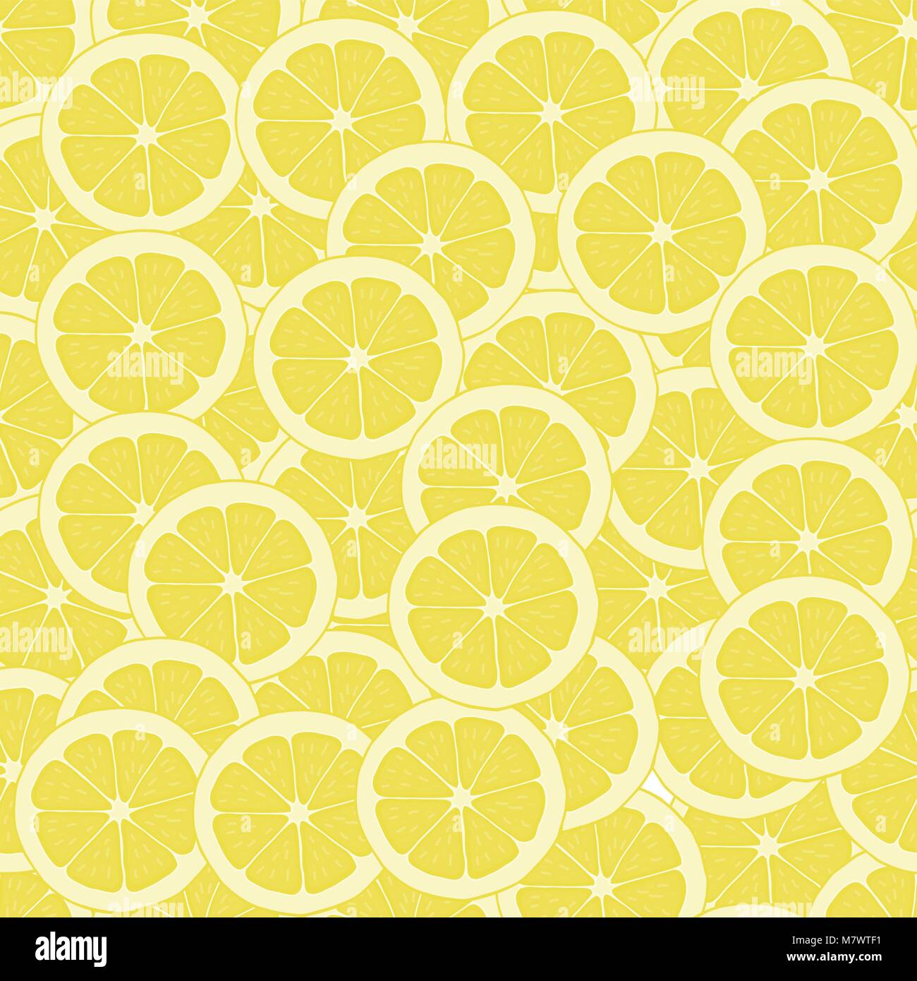 Seamless pattern background with slices of lemon. Vector illustration ...