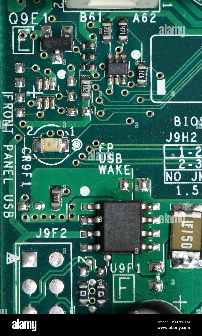A Computer chip and circuit board Stock Photo - Alamy