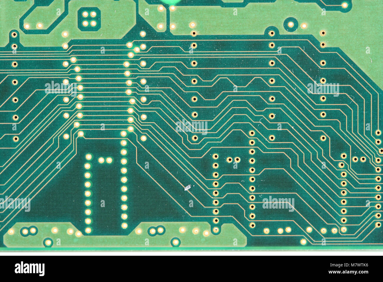 The Back of a green curcuit board Stock Photo - Alamy
