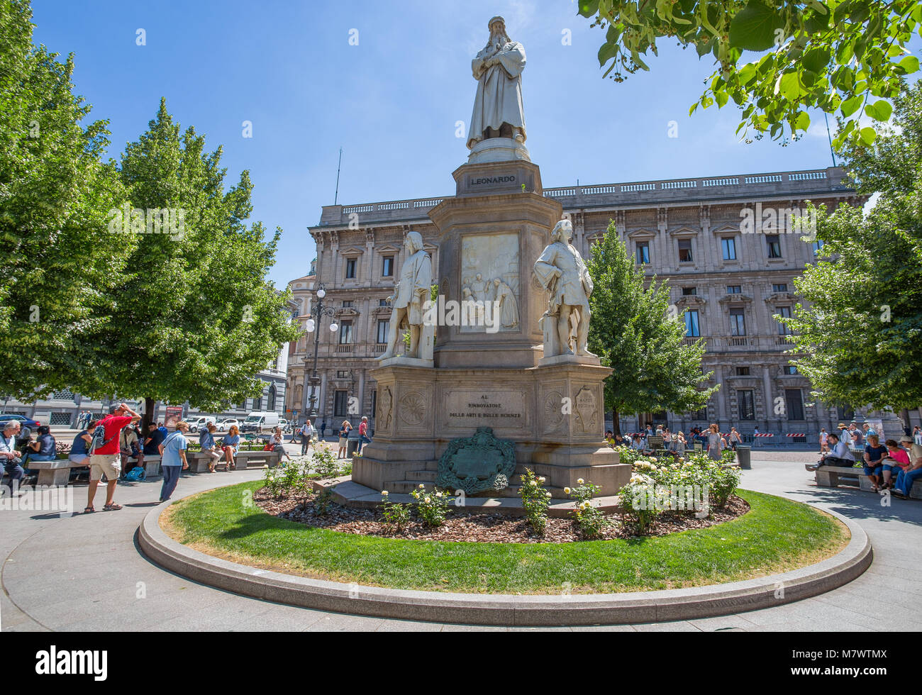 MILAN, ITALY, JUNE 7, 2017 - Statue of Leonardo Da Vinci, Italian ...
