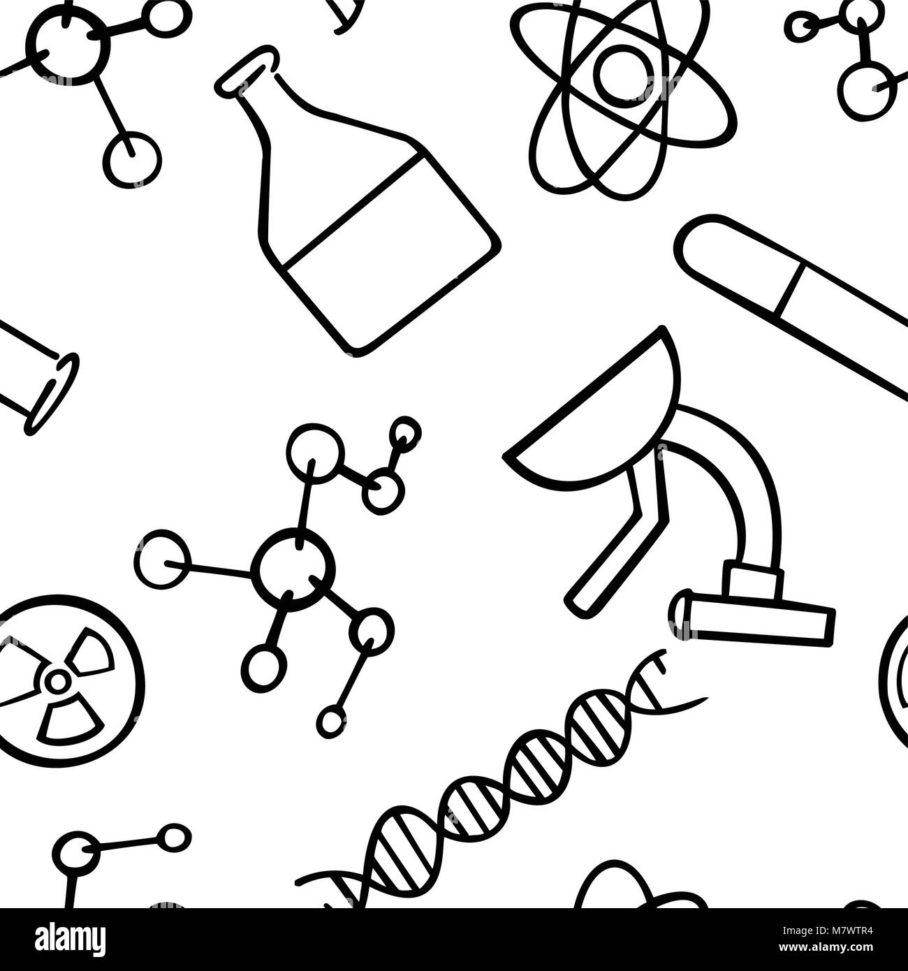Seamless pattern background chemistry concept. Science vector ...