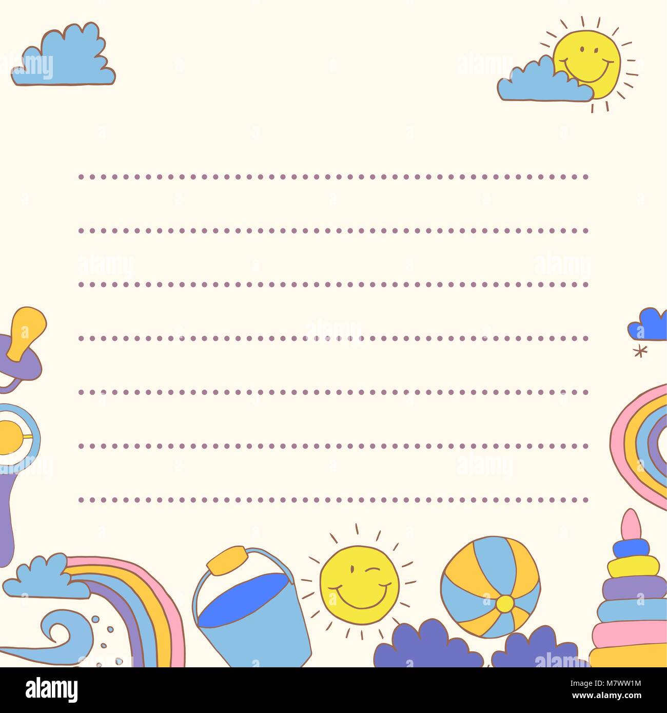 Template greeting card baby. Good weather and vector illustration ...