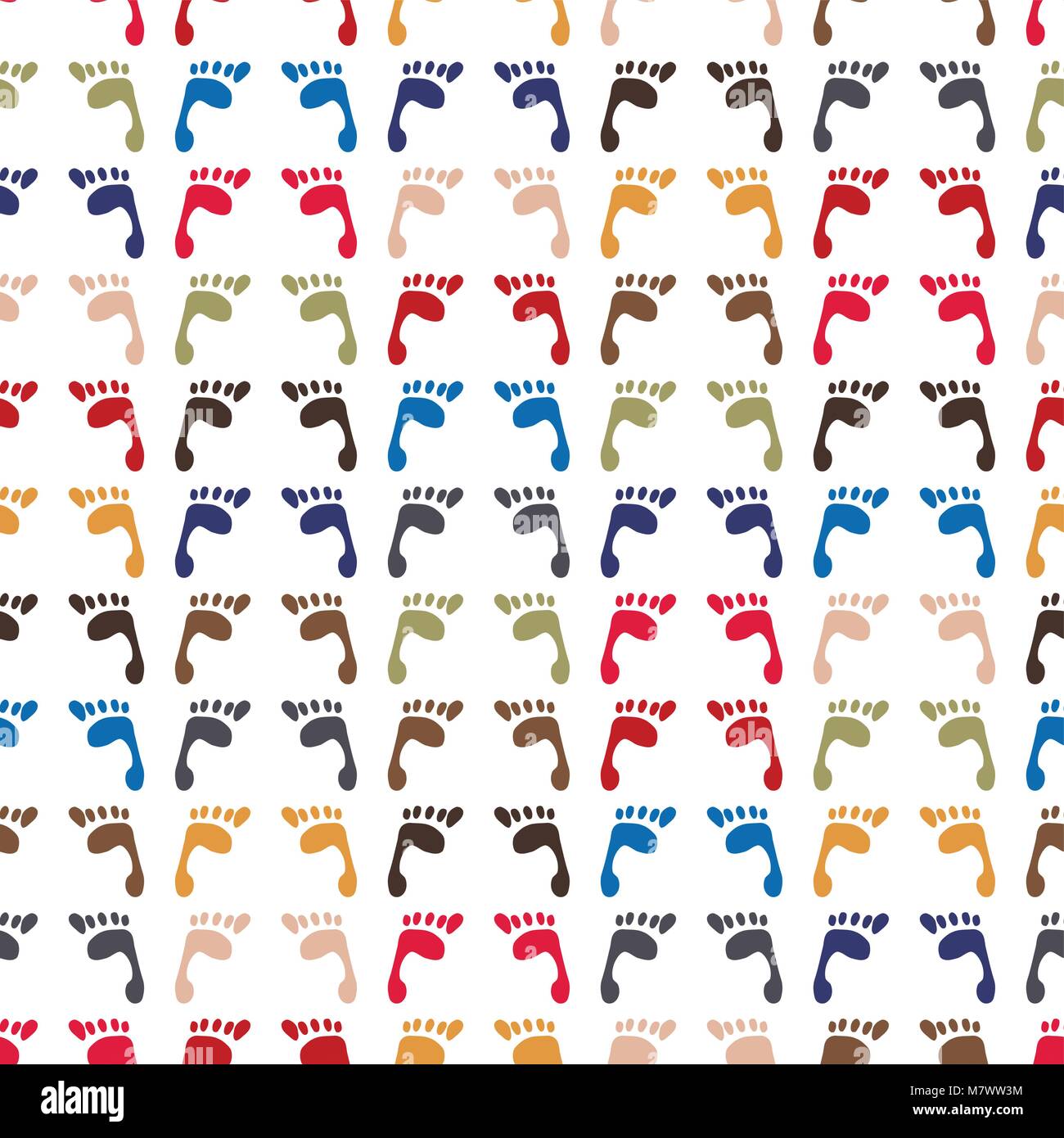 Human foot print seamless pattern background. Footprint vector ...