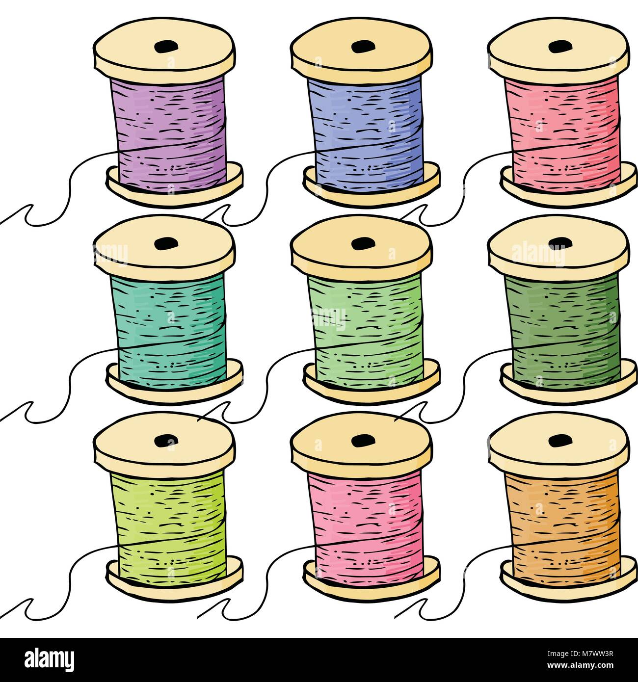 Linen thread reel needle hi-res stock photography and images - Alamy