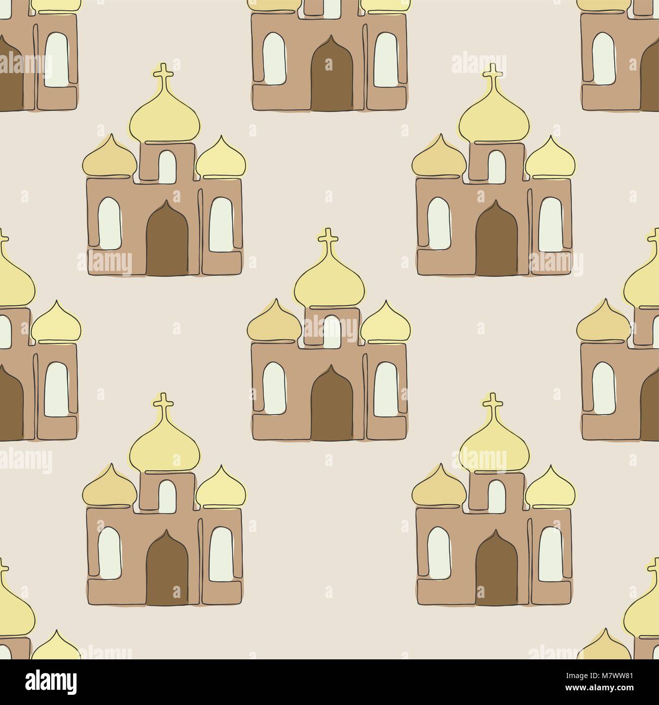 Seamless pattern background with Church. Catholic vector illustration ...