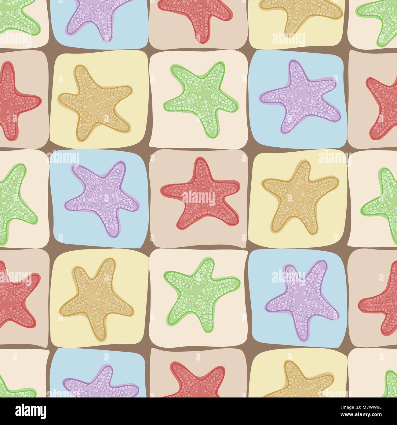 Seamless pattern background of the sea and the ocean. Uneven square ...