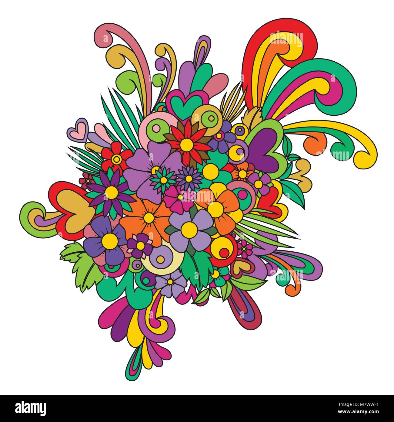 Zentangle abstract flower. Vector floral zen tangle Stock Vector Image ...