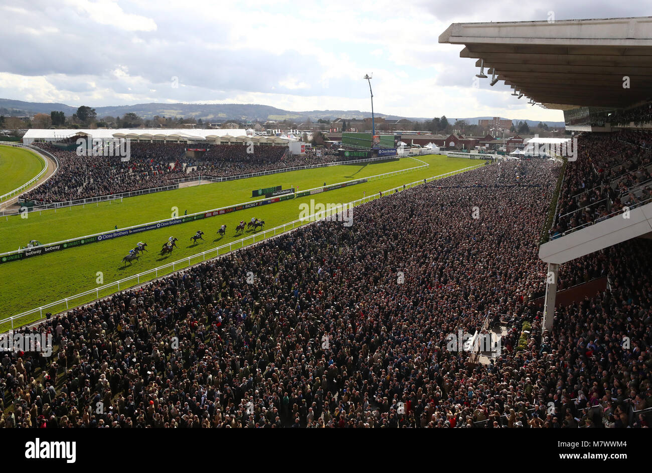 Runners and riders head towards the finish line during the Sky Best ...
