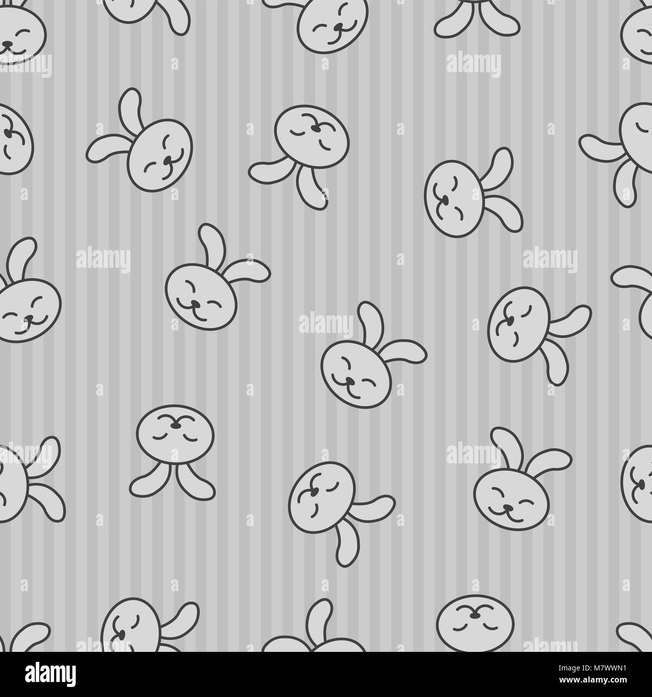 Seamless pattern background hare. Vector rabbit. Sleeping animals Stock ...