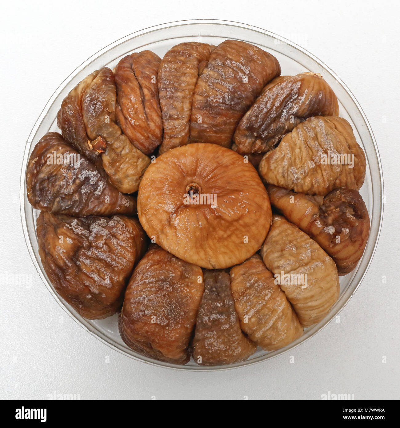 Dry Figs in Small Round Box Stock Photo - Alamy