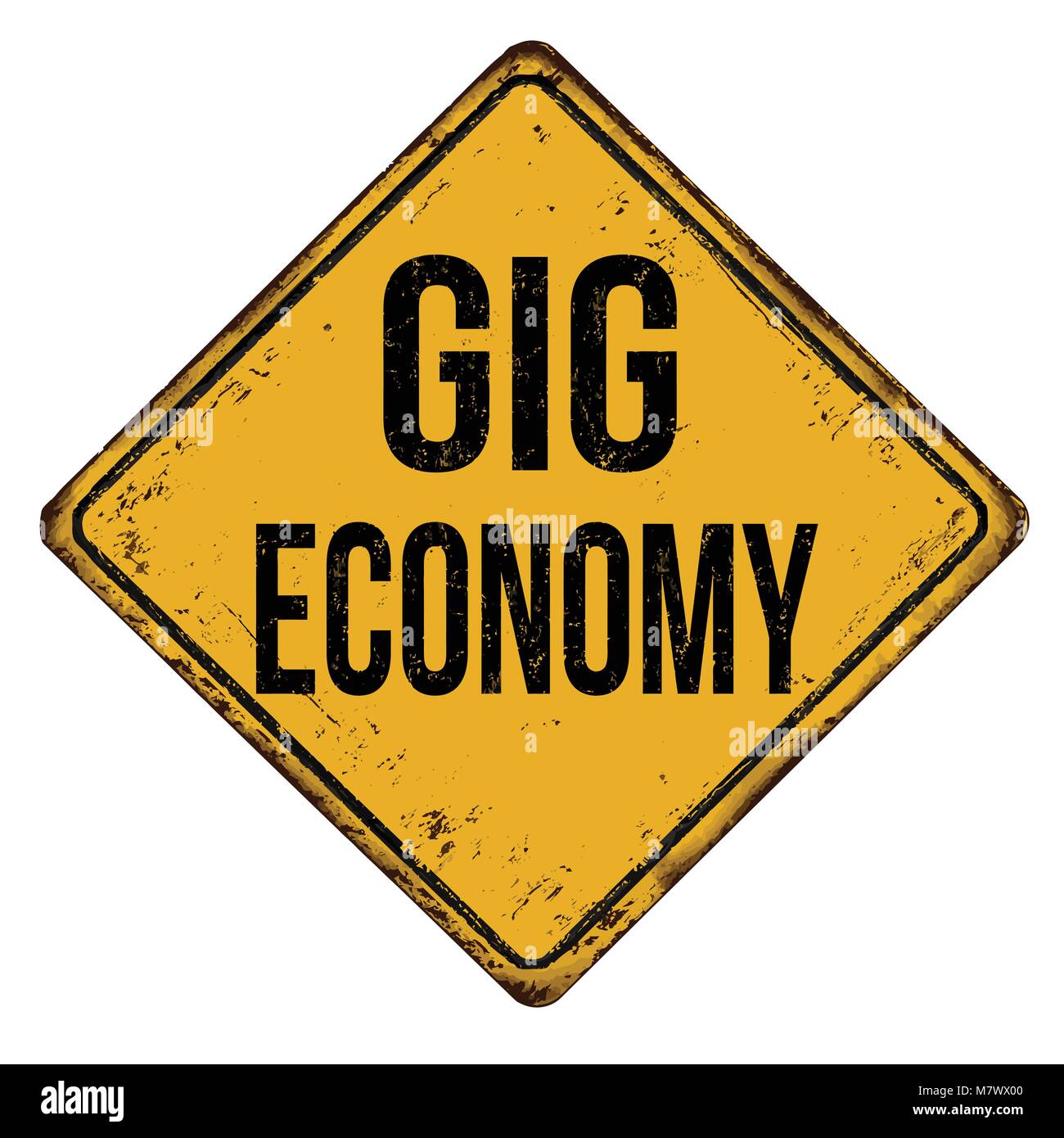 Gig economy grunge rubber stamp on white background, vector ...