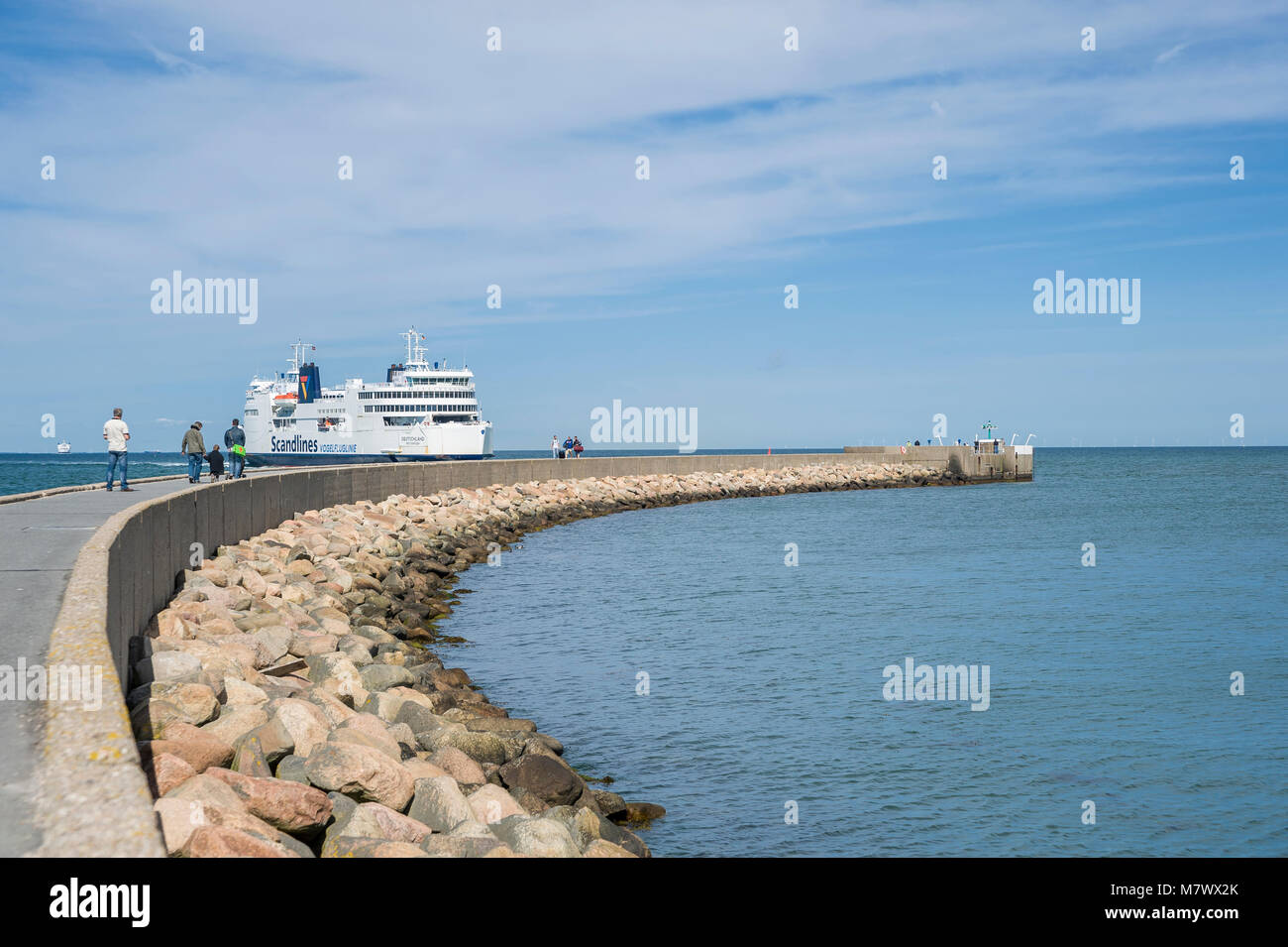 Scandlines ferry in the port of Puttgarden, Fehmarn, Baltic Sea ...