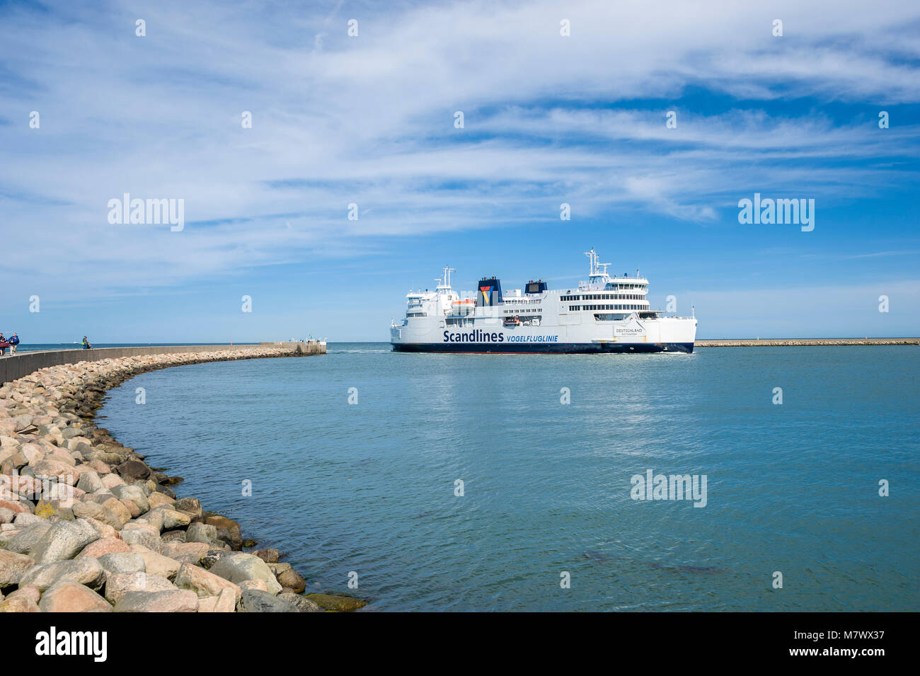 Scandlines ferry in the port of Puttgarden, Fehmarn, Baltic Sea ...
