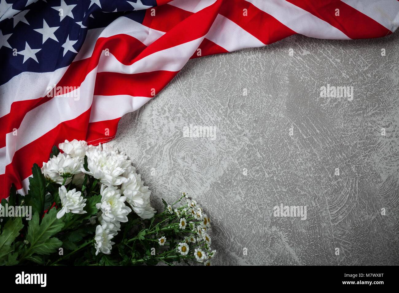 USA flag on grey background Stock Photo - Alamy